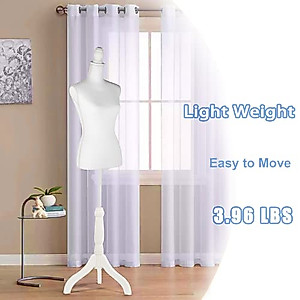 Dress Form Mannequin Torso, Female Sewing Bust Manikin Body, Pinnable Dressmaker Form with Stand for Display, Clothing Design, White