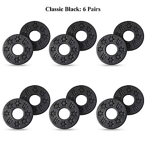 Blulu 12 Pieces Guitar Strap Locks Silicone Strap Locks Rubber Guitar Strap Blocks Guitar Protector (Black)