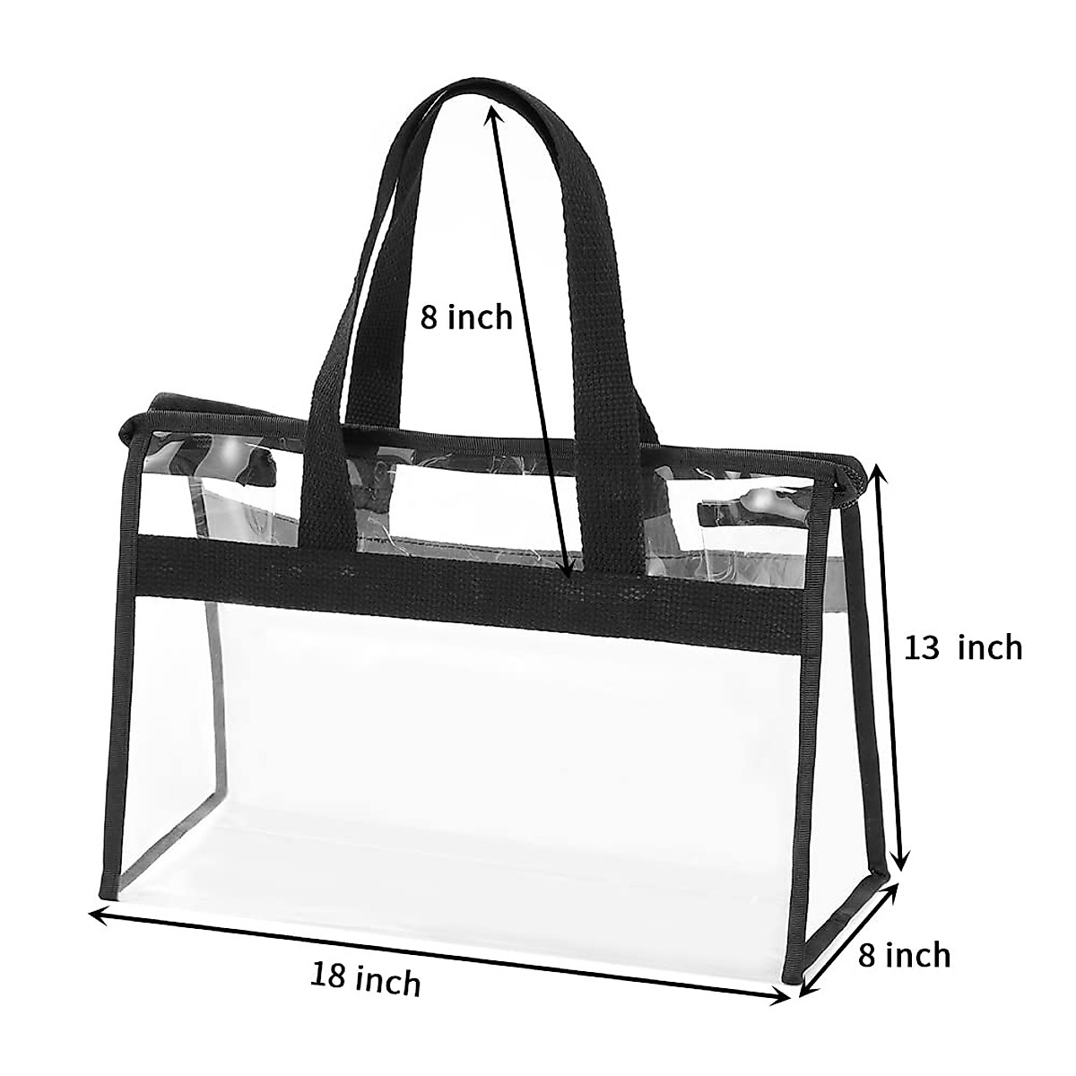 EZEKMAF Clear Dustproof Bags, 18 * 13 * 8 Inch Dust Cover Protector Storage Organizer Zipper, Hanging Transparent Hand Purse Box Organization for Closet Shelf, Makeup Clothes, Home Travel Stadium