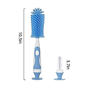 CHEMIMOSO Multifunctional Cleaning Brush,Baby Bottle Brush,Bottle Brush Cleaner Set 3, Pink, Silicone and Nylon Brush