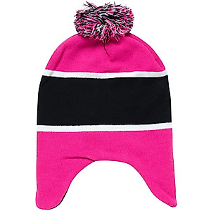 Disney Girls Minnie Mouse Winter Hat and Mitten or Glove Set (Toddler/Little Girls), Size Age 4-7, Minnie Pink With Black Gloves