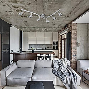 Globe Electric 59062 Grayson 6 Light 52-9/25" Wide S-Shape Track Lighting Kit wi, Brushed Steel