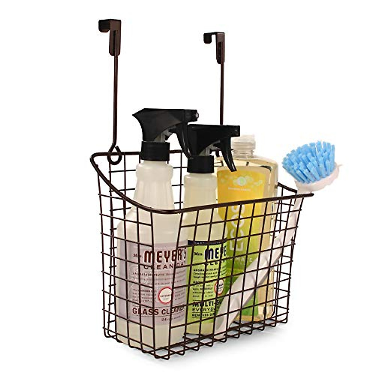Spectrum Grid Over The Cabinet Wire Storage Basket Large (Bronze) - Organizer for Bathroom, Kitchen, Under Sink, Pantry, Hair Tools, & More