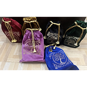 Indian Consigners Soft Velvet Pouch for Tarot, Altar, Rune, Gift, Crystal, jewelry Wrap Bags for Precious, Sacred and Spiritial Items (Purple Wine)