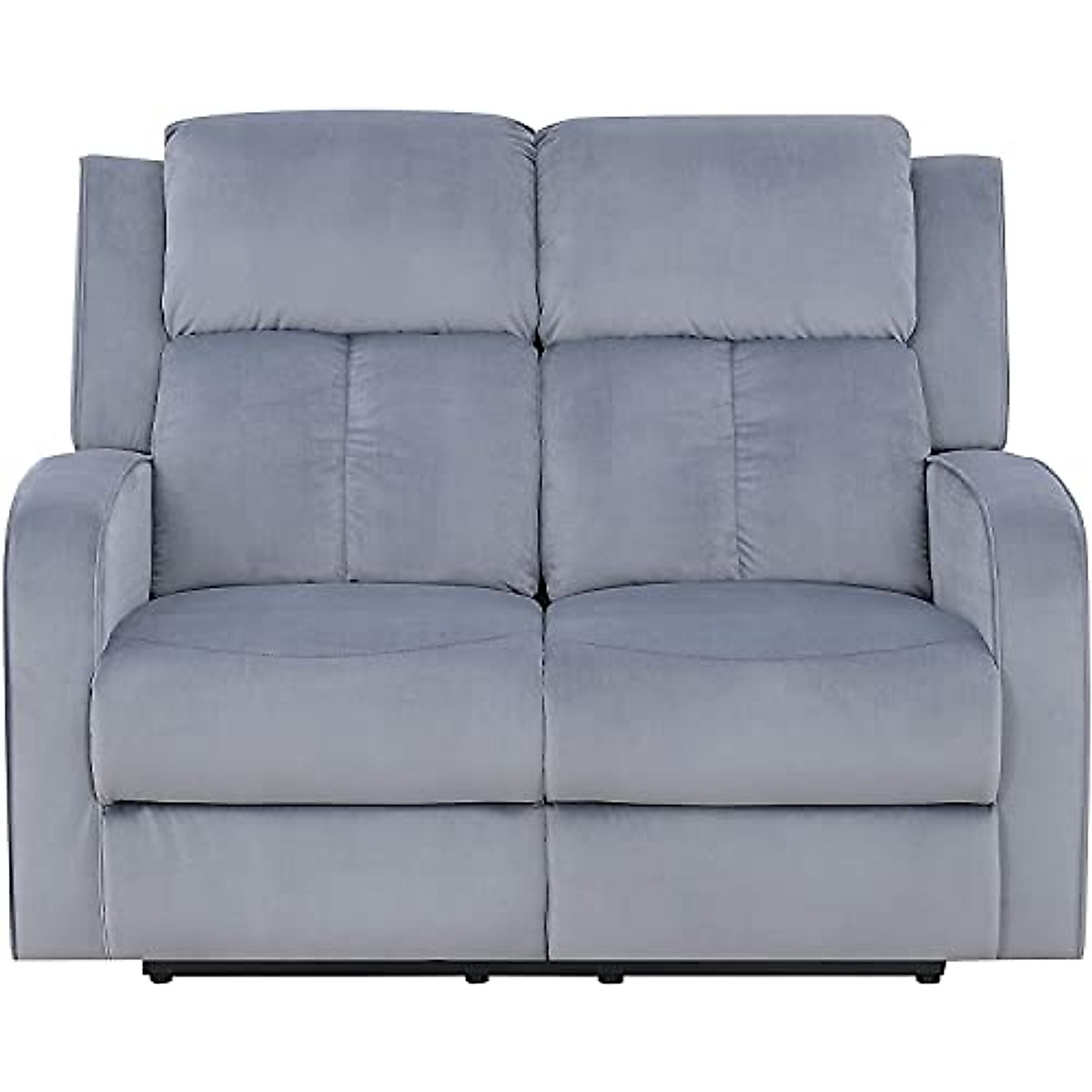 AC Pacific Dale Living Room Manual Reclining Sofas, Modern Upholstered Couch with Curve Arms and Padded Back Cushions, Loveseat, Flint Grey