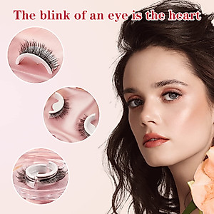 Reusable Self Adhesive Eyelashes, Eyelashes Fluffy Natural Look No Glue Needed, False Lashes Natural Look and Waterproof,Reusable False Lashes Easy put on,False Eyelashes Gift for Women Girls