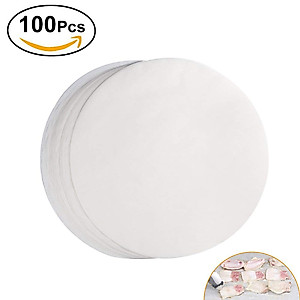 100Pcs Non-stick BBQ Barbecue Tin Foil Paper,11inch Baking Parchment Paper Sheets Round Paper for Baking Cakes, Cooking, Air Fryer Steaming, Bread Cup