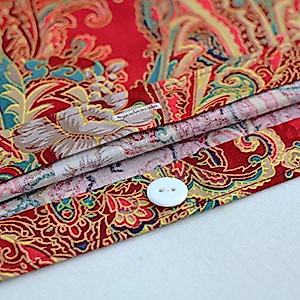 Softta Luxury European Floral Bedding Bohemian Queen 3 Pcs Damask Paisley Pattern Baroque Duvet Cover Sets 100% Egyptian Cotton 1000 Thread Count Burgundy red and Gold