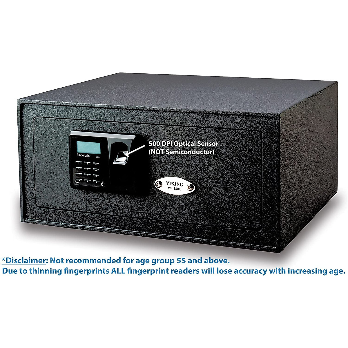 Viking Security Safe VS-35BLA Heavy Duty Biometric Fingerprint LCD Keypad Safe