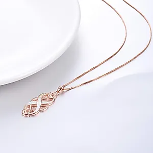 YFN Irish Celtic Knot Created Opal Pendant Necklace Infinity Love Sterling Silver CZ Jewelry 18"