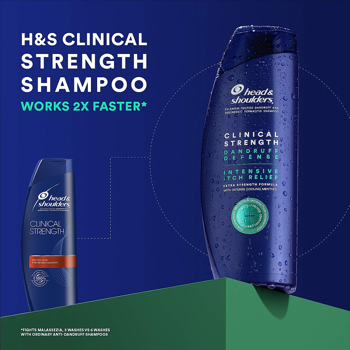 Head & Shoulders Clinical Strength Dandruff Defense Intensive Itch Relief Shampoo, 13.5 Fl Oz, 5.349 Fl Oz