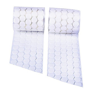 Self Adhesive Dots,1100pcs(550 Pairs) 0.59" Diameter Strong Sticky Back Hook Nylon Coins, 15mm Loop Strips with Waterproof Glue Tapes, Perfect for School Classroom ,Office, Home(White)