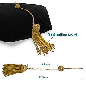 Endea Graduation Deluxe Doctoral Tam with Six Sides and Gold Bullion Academic Regalia Unisex