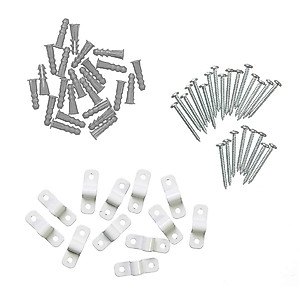 ClosetMaid 21775 12-Inch Support Brackets for Wire Shelving, 12-pack & 7561 Shelf Clips for Concrete Installation, 12-Pack, White