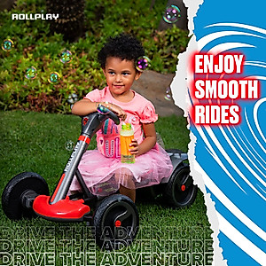 Rollplay Flex Kart XL 12V Electric Go Kart for Kids Aged 5+ Featuring Space-Saving Folding Function, Adjustable Seat, Anti-Slip Rubber Strips, and a Top Speed of 5 MPH