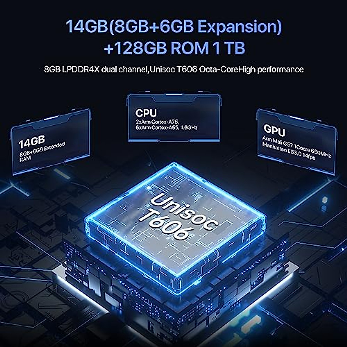 UMIDIGI G3 MAX （8+128GB Android 13 Unlocked Cell Phone,50MP Ultra-Clear AI Camera Smartphone,6.6-inch FHD Display Android Phone,5150mAh Massive Battery Mobile Phone Support Expandable Up to 1TB