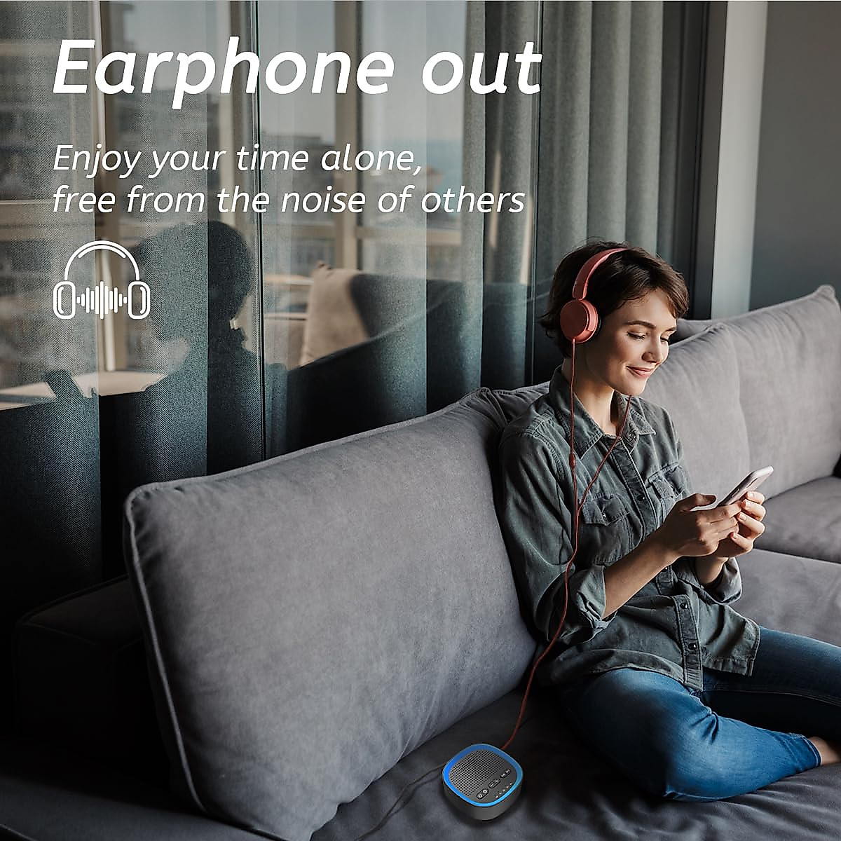 iEasy Sleep White Noise Sound Machines with 30 Soothing Sounds 3.5 mm Headphone Jack 5 Timer Settings 32 Precise Volume Memory Function Compact Design Ideal Gift for Everyone