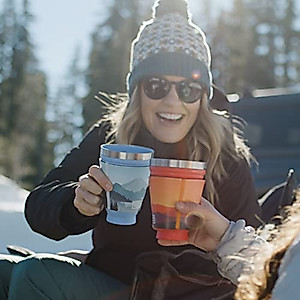 HYDAWAY Collapsible Drink Tumbler | Portable, Insulated, Hot & Cold Drink Cup for Coffee, Tea, Smoothies, Beer, Cocktails, Travel, Commuting, Camping, Events | 16oz Capacity (Jet Black)
