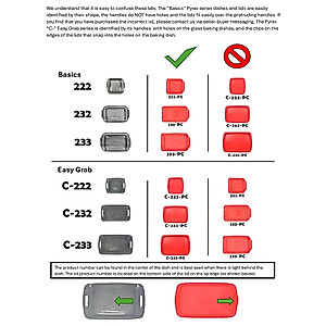 Pyrex (1) C-233 3qt Easy Grab Glass Baking Dish & (1) C-233-PC 3qt Blue Easy Grab Lid