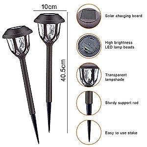 StarGinz Solar Lights Outdoor Decorative,10 Packs Solar Pathway Lights,Powered Landscape Lighting,Waterproof Solar Powered Garden Yard Lights for Walkway Sidewalk Driveway-Warm White