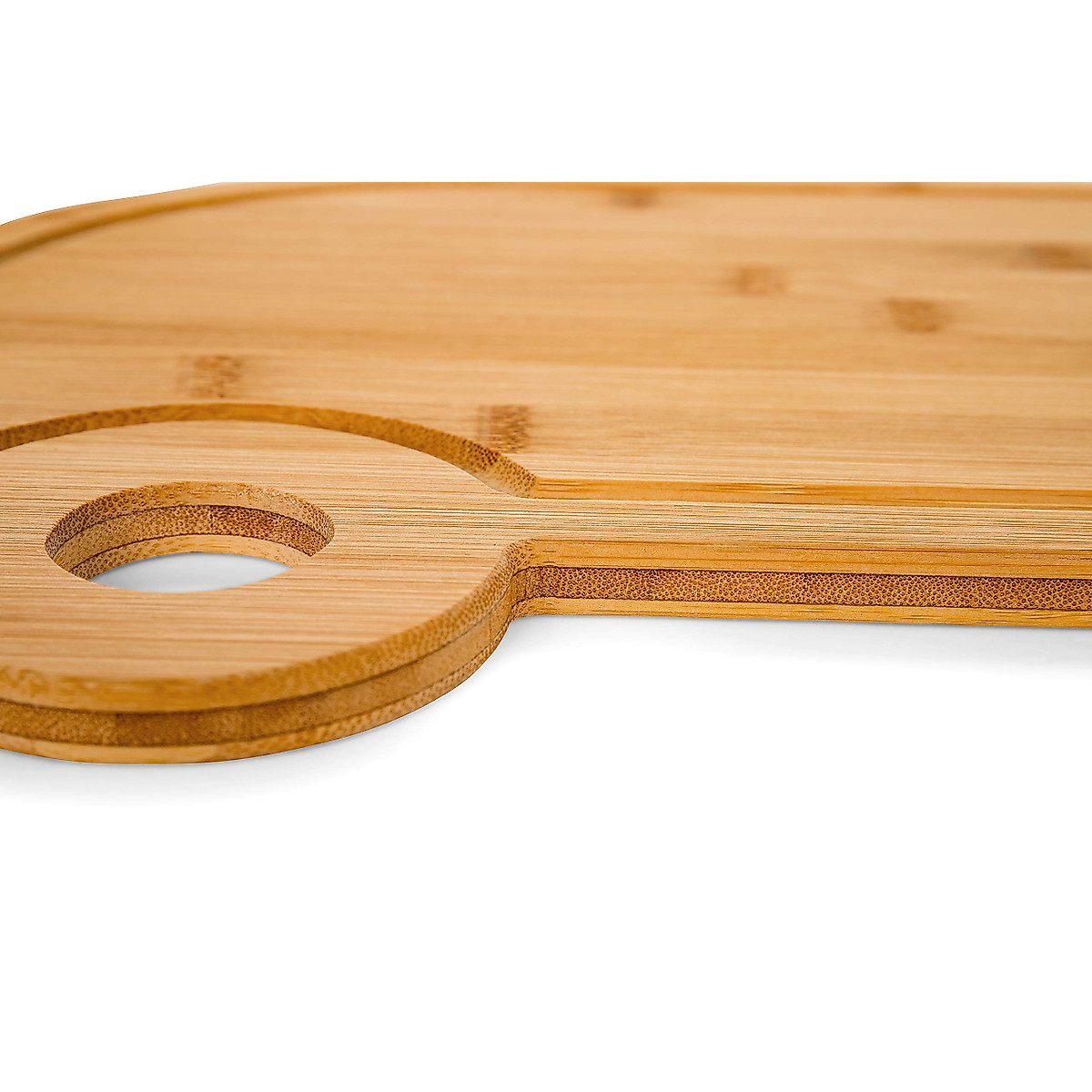 Camco Life is Better at The Campsite Retro RV Shaped Bamboo Wood Cutting Board for Food Prep-Doesn't Dull Knives, Resists Moisture (53089)