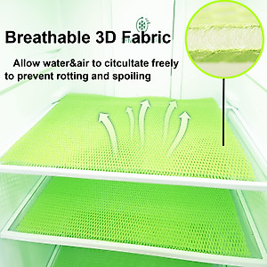 Esme L&H Fruit & Veggie Life Extender Liners for Fridge Refrigerator Drawers, 6 Packs, 3D Air Mesh Breathable and Washable Shelf Liners to Keep Your Produce Fresh Longer & Prevent Spoilage