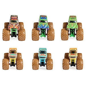 Monster Jam, Mystery Mudders 2-Pack Monster Trucks, Official 1:64 Grave Digger and Blue Thunder Die-Cast Vehicles, Wash to Reveal (Styles Will Vary)