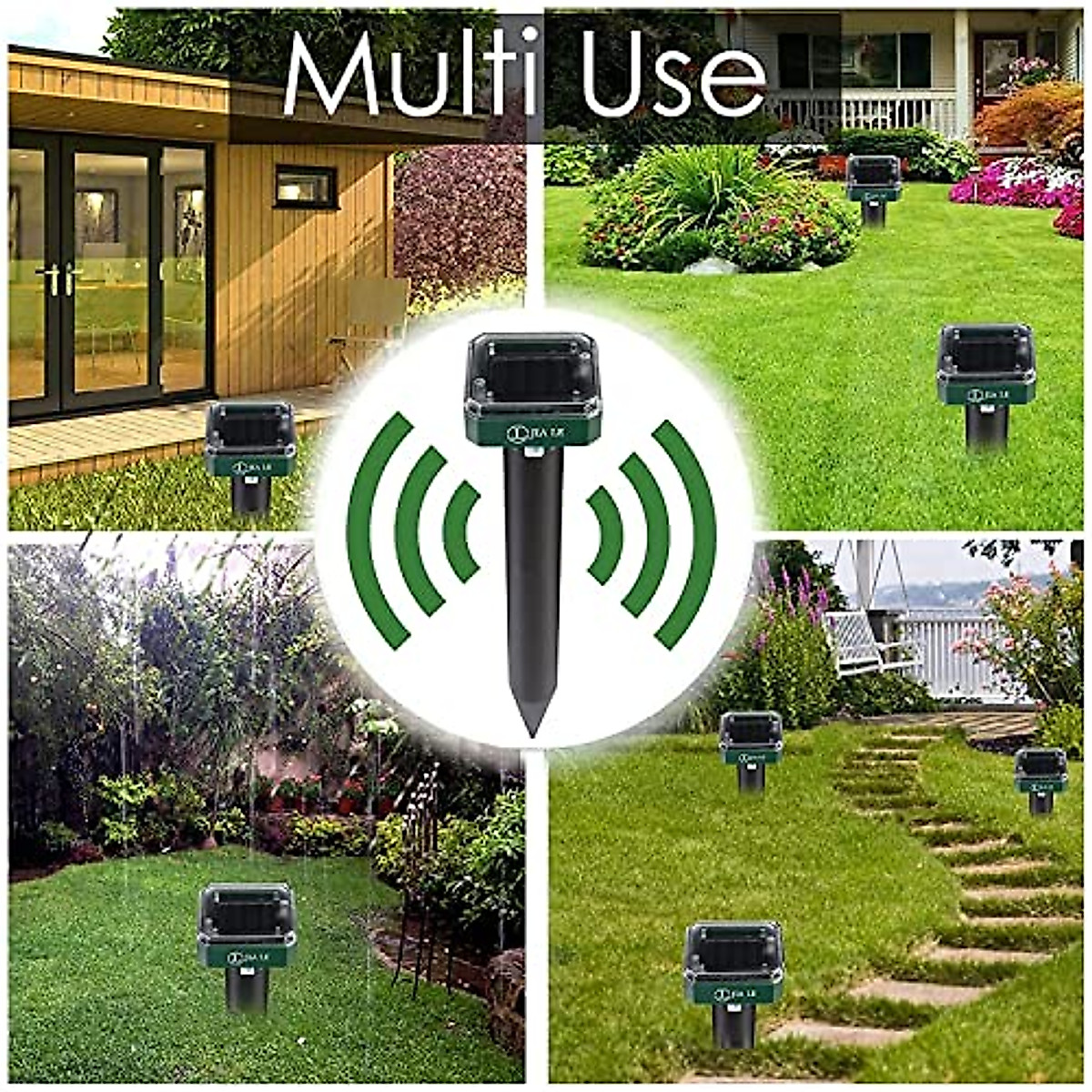 Ultrasonic Mole Repellent, 8 Pack Outdoor Gopher Repellent Solar Powered for Snake, Vole, Groundhog, Waterproof Animal Deterrent Device for Garden and Yard