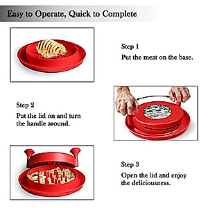 BOKEFA Chicken Shredder, Meat Shredder Tool Suitable for Pulled Pork, Beef and Chicken, Meat Shredding Claws with Handles and Non-Skid Base Suitable, 26.5CM/10.4IN Dishwasher Safe (Red)