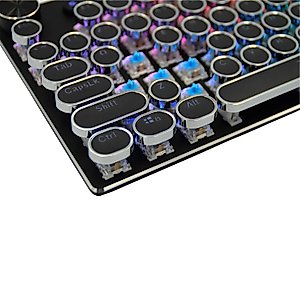 MK11 RGB Mechanical Keyboard Wireless/Wired Multi-Device Gaming Keyboard-Blue Switch-RGB LED Backlit-87 Keys for PC/Mac/iPad/iPhone/Smartphone/Laptop (Black)