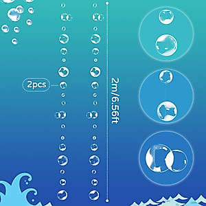 ZERODECO Party Decorations, Natural Fish Net with Fringe Curtain and Bubble Garlands for Nautical Decor Pirate Party Kids Birthday Under The Sea Party Mermaid Decor Room Wall Decor