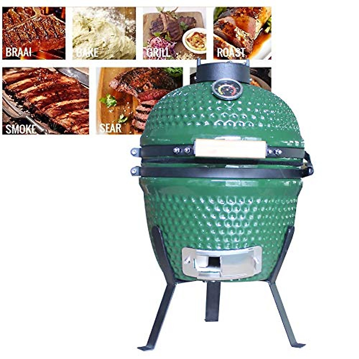 RJMOLU Charcoal Grills 13" Ceramic Barbecue Grill, BBQ Stove for Picnic Garden Terrace Camping Travel