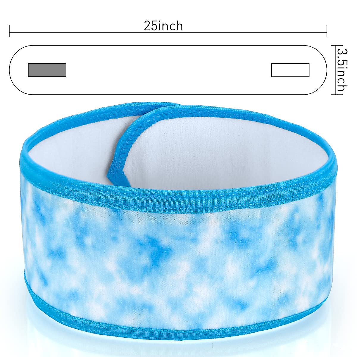 Denfany Spa Facial Headband 4 Pack Ultra Soft Adjustable Terry Cloth Skincare Headband for Face Washing, Shower, Facial Mask, Yoga