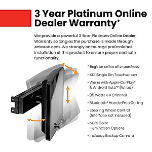 BOSS Audio Systems BCPA10RC Car Stereo - Apple CarPlay, Android Auto, Single Din, 10.1 Inch LCD Touchscreen, Bluetooth, No CD DVD Player, AM/FM Radio Receiver, Backup Camera