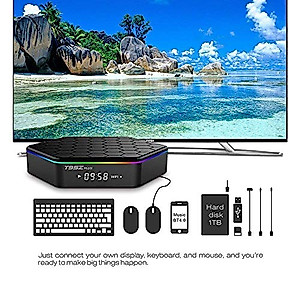 Android TV Box T95Z Plus Android 12 TV Box 2G+16G Quad-Core, WiFi6 /10-1000M LAN 64Bit BT 5.0 H.265 UHD 4K Android Box with Mini Wireless Keyboard & Remote