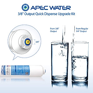 APEC 3/8" Output Quick Dispense Upgrade Kit for Under-sink Reverse Osmosis Water Filter System, White
