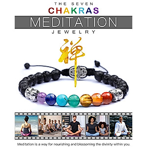 MIDDLUX Anxiety Relief Items, Chakra Bracelets, Crystals and Healing Stones, 7 Chakras Healing Crystals handmade bracelets, Yoga, Meditation, Stress Relief Gifts