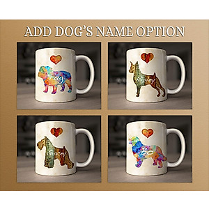 Sheltie Dog Breed Mug by Dan Morris, Personalize with Dog Name