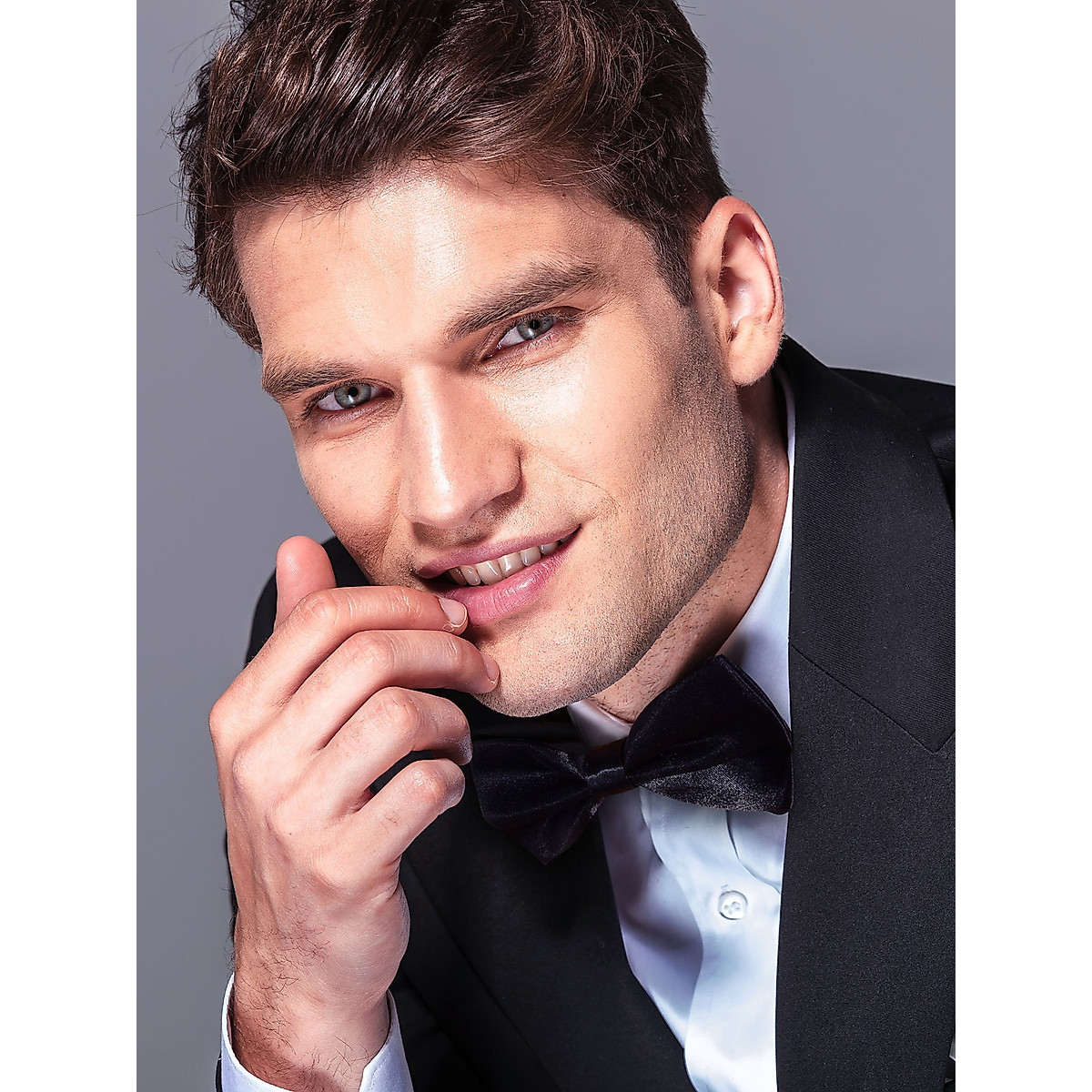 Sumind Men's Pre-Tied Bow Ties Tux Bowtie Adjustable Formal Neck Bowtie for Parties (Black, 1 Piece)