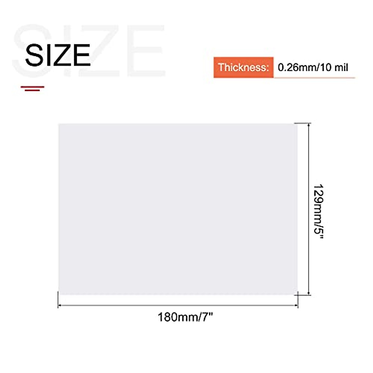 MECCANIXITY Self-Sealing Laminating Pouches Lamination Film Clear Sheet, 180x129x0.26mm for Photo, Paper, Menu, Pack of 5