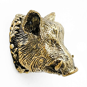 CooB Hunting Knife Finger Guard Bolster & Pommel Animals Set for Custom Knife Knives Making Handle, DIY Hand-Casted Solid Metal Knife Supplier Accessories (Set Wild Boar)