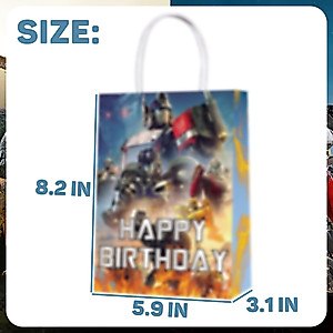 DOCOKY 16 Pcs Party Favor Bags Party Goodie Bags Candy Bags with 4 Styles, Cartoon Kids Party Favor Packs, Cartoon Birthday Party Decoration Gift Bags for Boys Girls