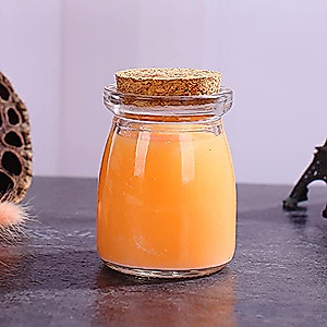 Ufrount Small Glass Decorative Bottles With Cork Lids,3.4oz Mini Yogurt Mason Jar,Set of 40,Great for Wedding Favor,DIY Projects.