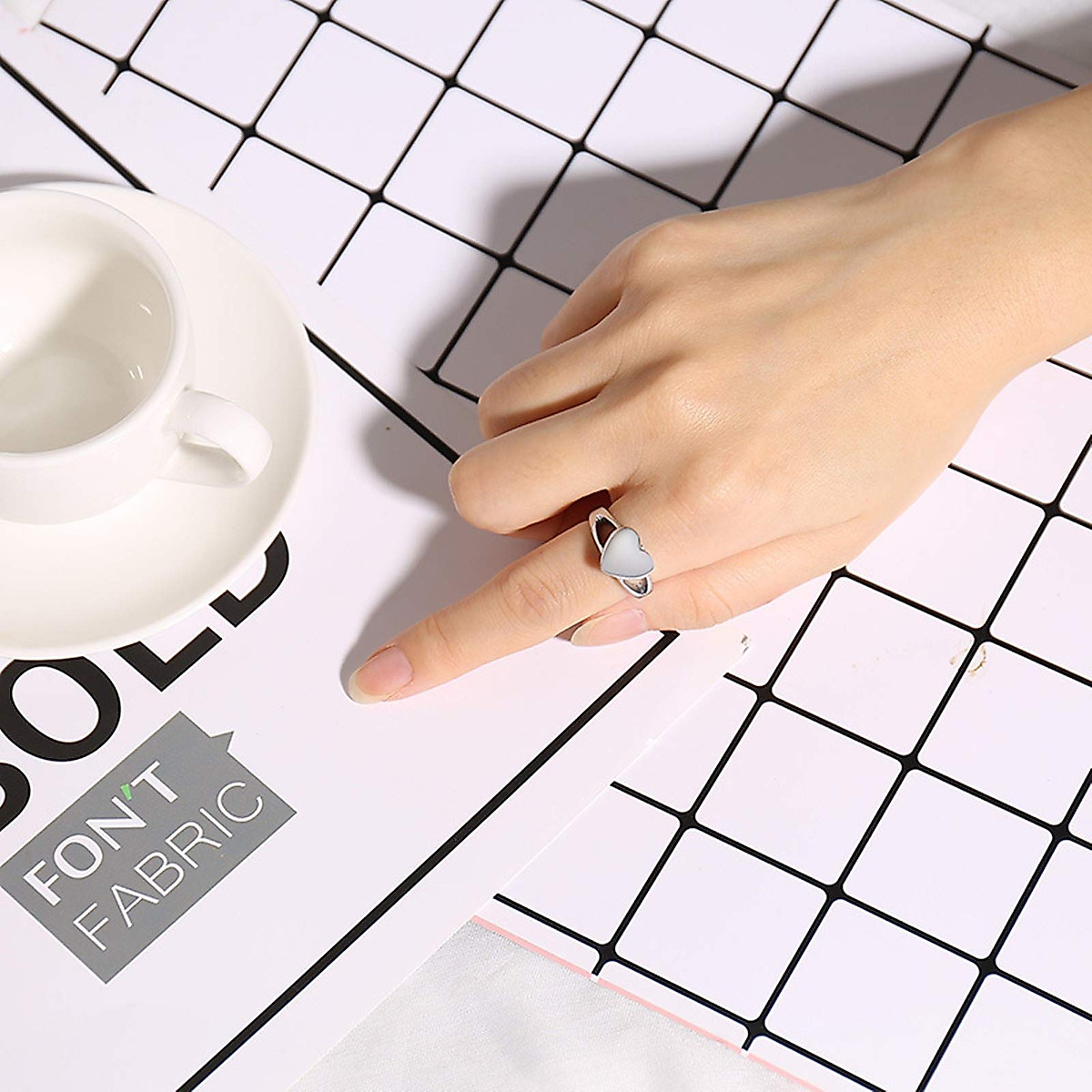 Beydodo Ashes Rings for Women Stainless Steel Heart Ring for Ash Holder Size 7 Personalized Rings Name