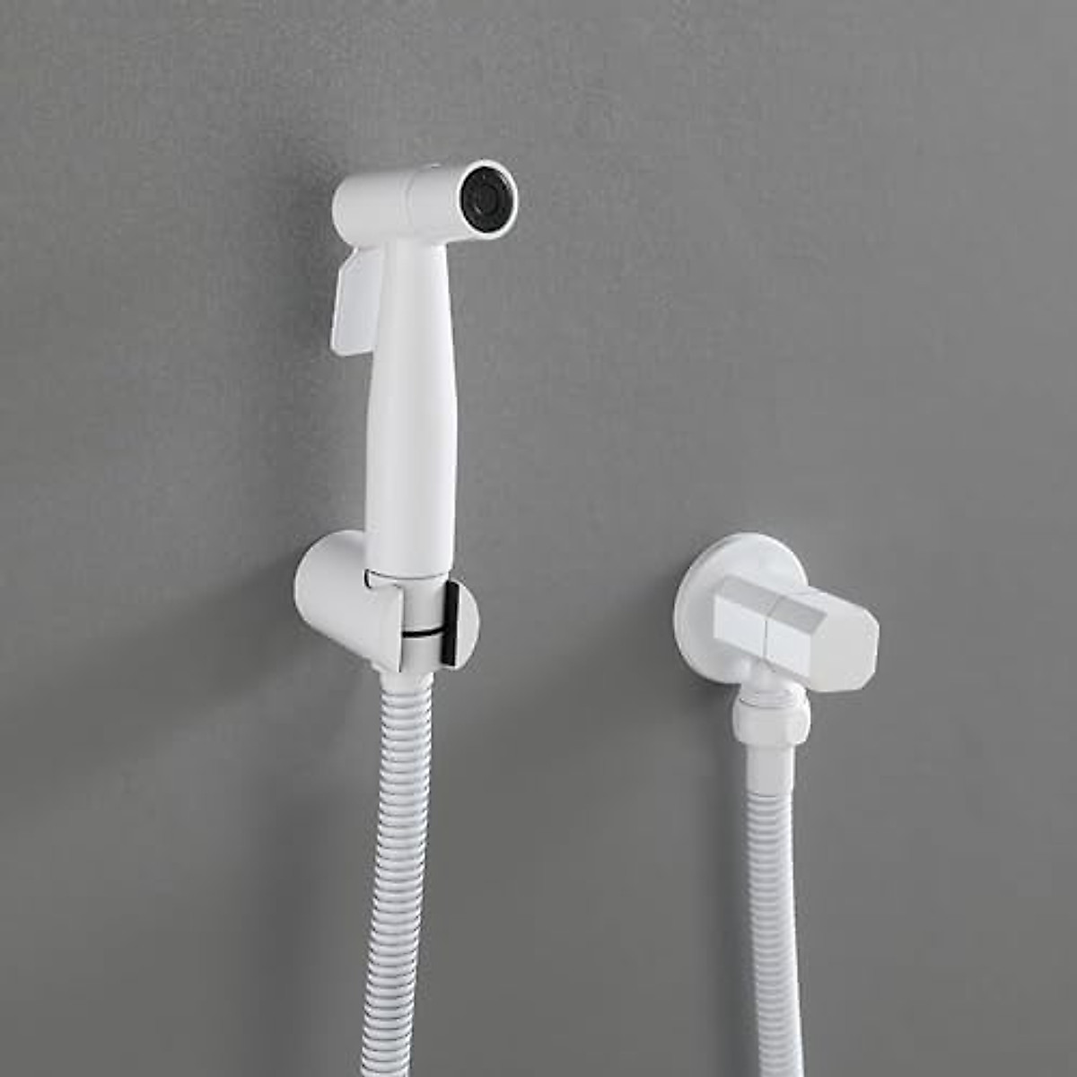 Wall Mounted Toilet Hand Shower, White Toilet Hand Shower Kit, Toilet Hand Shower, Handheld Bidet Sprayer for Toilet, Bidet Flush Toilet Spray Booster, White A