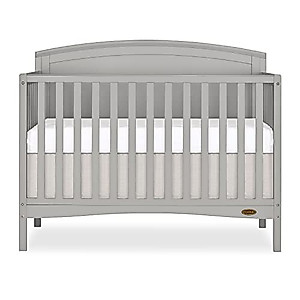 Dream On Me Eden 5-in-1 Convertible Full Panel Crib in Pebble Grey, JPMA Certified, Non-Toxic Finishes, Features 3 Mattress Height Settings, Constructed of Solid Pinewood