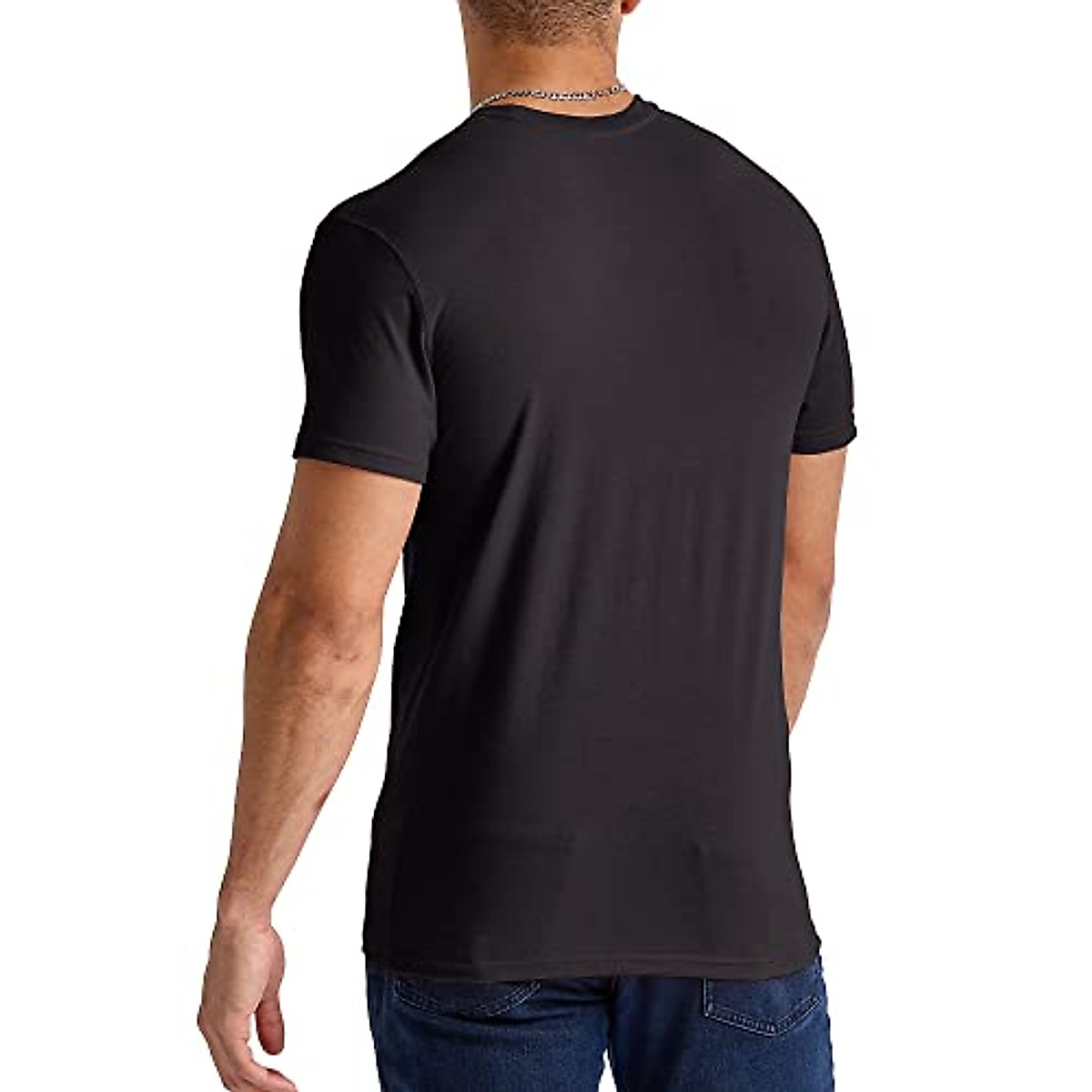 Hanes Originals Men's Short Sleeve Pocket T-Shirt, Tri-Blend Jersey, Black, XX-Large