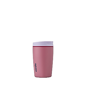 Owala SmoothSip Slider Insulated Stainless Steel Coffee Tumbler, Reusable Iced Coffee Cup, Hot Coffee Travel Mug, BPA Free 12 oz, Purple/Pink (Crochet Queen)