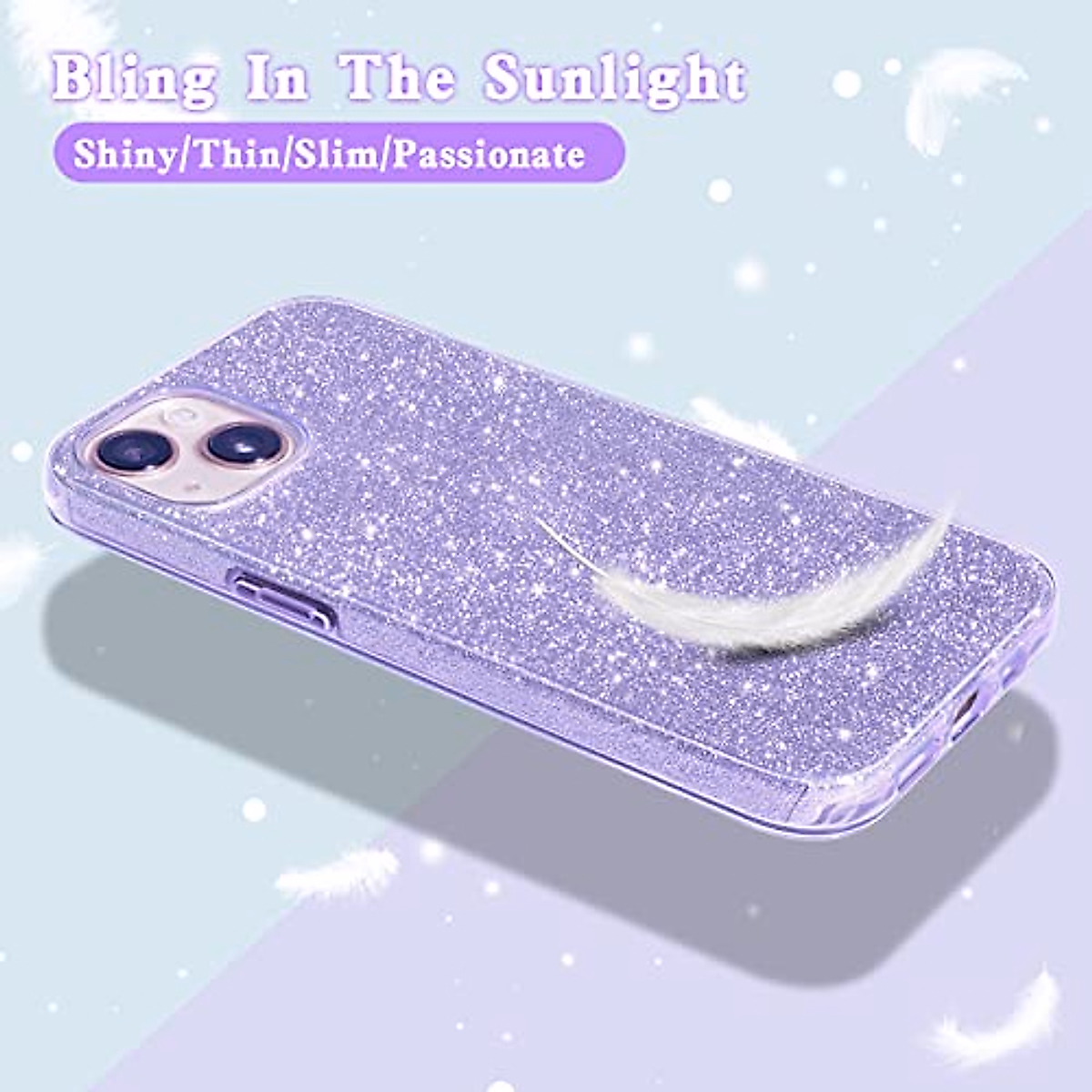 MATEPROX iPhone 13 Mini case,iPhone 12 Mini Cases Bling Sparkle Cute Girls Women Protective Cases for iPhone 13 Mini/iPhone 12 Mini (Purple)