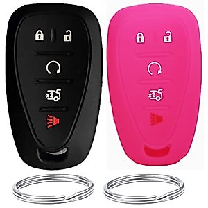 Silicone Smart Key Fob Cover Case Protector Keyless Remote Holder for 2016-2021 Chevrolet Malibu Camaro Trax Traverse Trailblazer Sonic Cruze Blazer Volt Equinox Spark FCC ID HYQ4EA